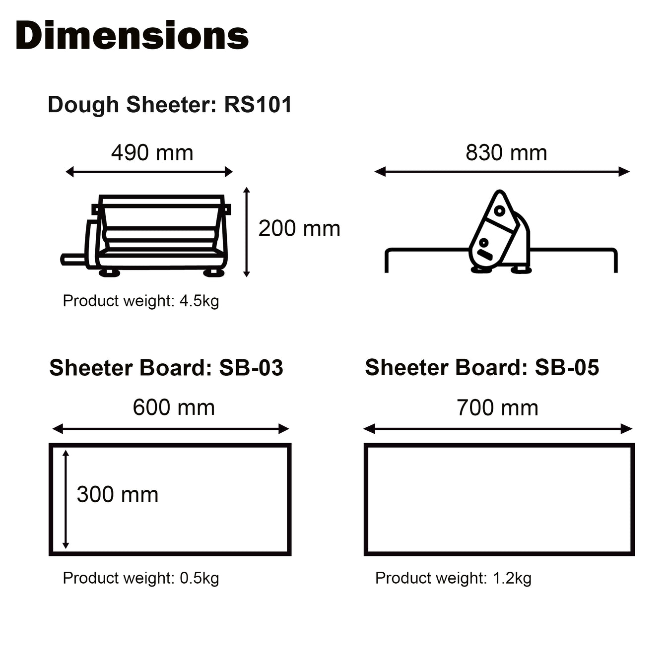 Dough Sheeter RS101 with a Sheeter Board – Japan Kneader Online Store